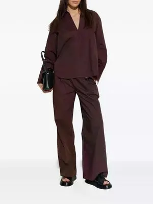 SAMSOE SAMSOE Elasticated Waist Wide-leg Trousers - Brown