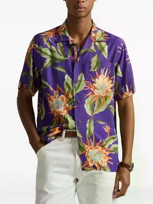 Polo Ralph Lauren Floral-print Pocket Camp Shirt - Purple