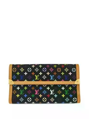 LOUIS VUITTON 2003 Monogram Printed Wallet - Black