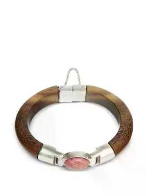 Isabel Marant Taylor Wood Stone Bracelet - Silver
