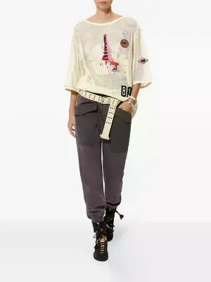 Isabel Marant Étoile Embroidered Cotton Mesh Tank Top - Neutrals