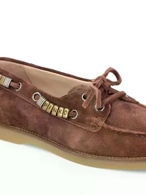 Pinko Suede Lace-up Loafers - Brown