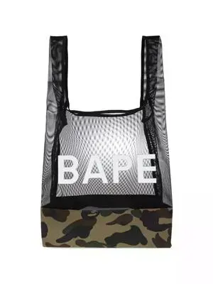 A BATHING APE 1st Camo Mesh Tote Bag - Green
