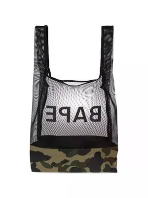 A BATHING APE 1st Camo Mesh Tote Bag - Green