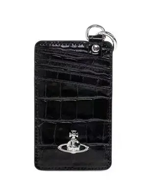 VIVIENNE WESTWOOD Orb-plaque Keyring Cardholder - Black
