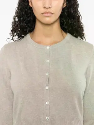 N.peal Cropped Round Neck Cardigan - Grey