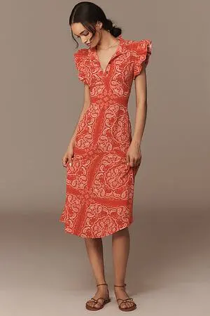 NEVER FULLY DRESSED Bandana Puff-sleeve Maxi Dress