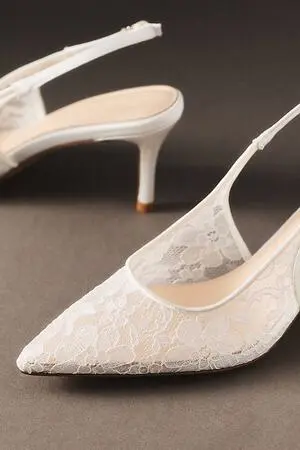 BLACK SUEDE STUDIO Maise Lace Slingbacks