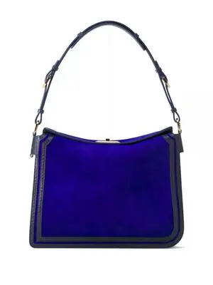 LANVIN Panelled Suede Shoulder Bag - Blue