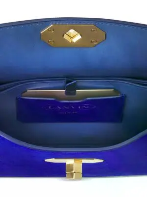 LANVIN Turnlock Goat Skin Shoulder Bag - Blue
