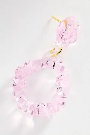 LEVENS JEWELS Twist Circle Drop Earrings - Pink