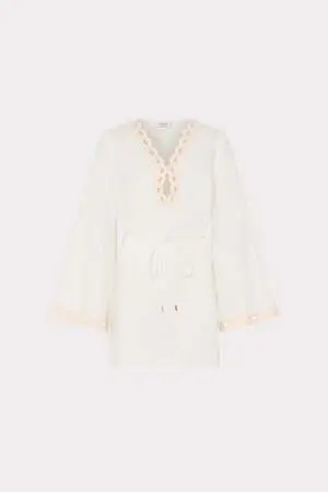 MILLY Linen Chain Embroidery Cover-up