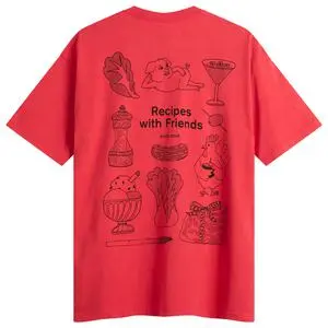 DAMSON MADDER Recipes With Friends Graphic T-shirt - Red