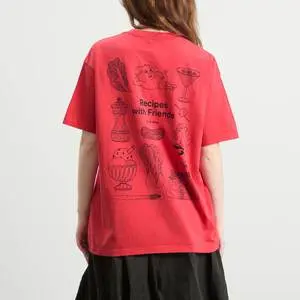 DAMSON MADDER Recipes With Friends Graphic T-shirt - Red