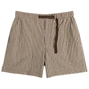 Moncler Check Drawstring Shorts - Brown