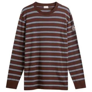 Moncler Stripe Knitted Jumper - Brown/blue Stripe