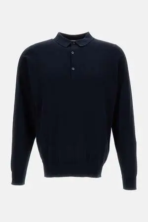 John Smedley POLO A MANICHE LUNGHE Blu