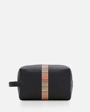 Paul Smith Hammered Leather Toiletry Bag - Black