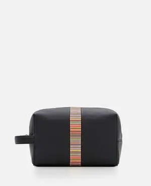 Paul Smith Hammered Leather Toiletry Bag - Black