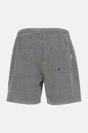 LES DEUX Striped Swim Shorts - Black