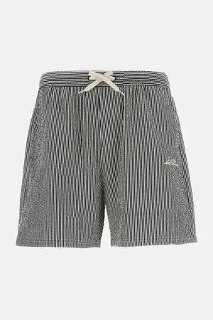 LES DEUX Striped Swim Shorts Black