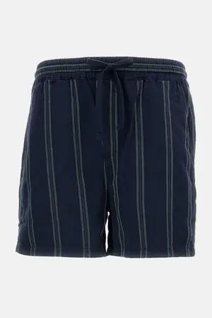 LES DEUX Striped Cotton Shorts - Blue