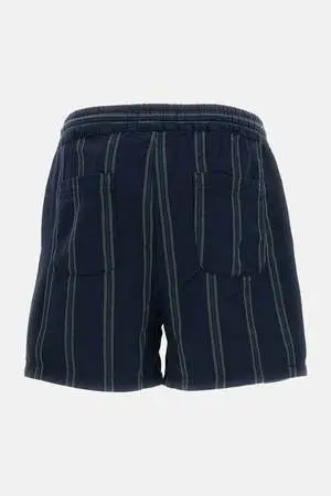 LES DEUX Striped Cotton Shorts - Blue