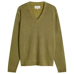 MAISON MARGIELA V-neck Spray Wash Jumper