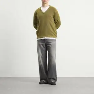MAISON MARGIELA V-neck Spray Wash Jumper