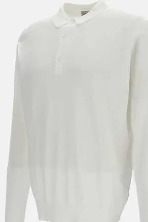 John Smedley Polo A Maniche Lunghe - White