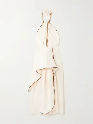 Johanna Ortiz Centro Del Cielo Halterneck Dress - Neutrals