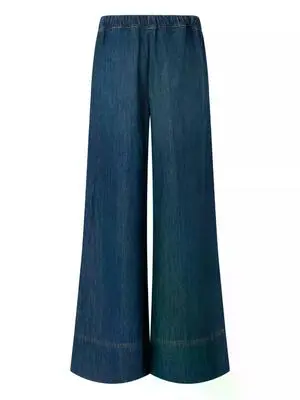 Pinko Wide-leg Jeans In Linen-blend Denim