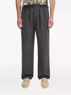 FUCKING AWESOME Checked-pattern Pleated Trousers - Grey