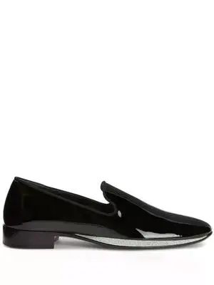 GIUSEPPE ZANOTTI Flash High-shine Leather Loafers - Black