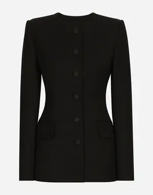 Dolce & Gabbana Single-breasted Wool Crepe Jacket - Black
