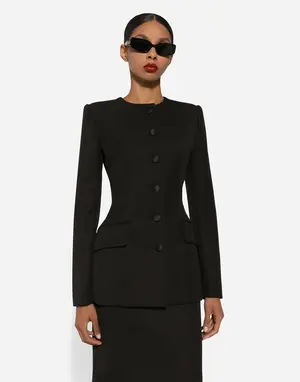 Dolce & Gabbana Single-breasted Wool Crepe Jacket