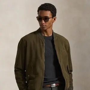 Ralph Lauren Suede Flight Jacket - Dark Loden