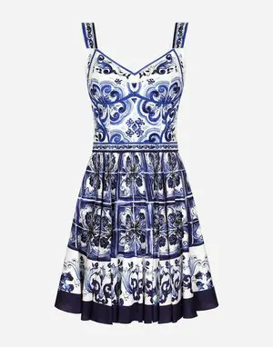 Dolce & Gabbana Short Majolica Print Dress - Multicolor