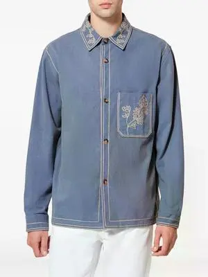 MARANT Rudy Embroidered Shirt Jacket - Blue