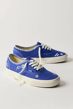 VANS Authentic Embroidered Sneakers - Embroidery Blue/marshmallow