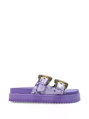 Versace Buckle-strap Platform Sandals - Purple