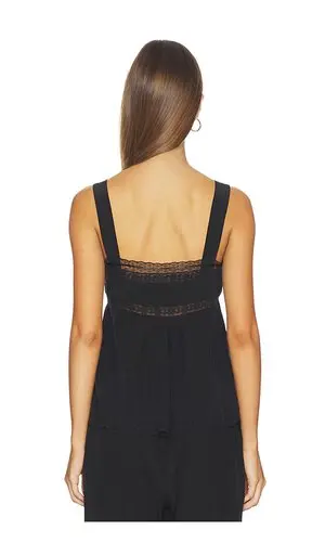Ciao Lucia Silk Chiffon Camisole With Lace Trim