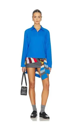 LESET Margo Long Sleeve Polo - Royal