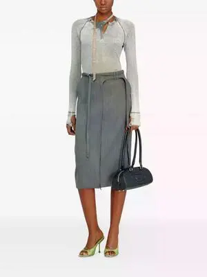 DIESEL® Tailored Midi Pencil Skirt With Biker Straps