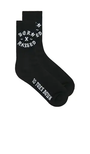 BORN X RAISED 10 Toes Down Rocker Socks - Black