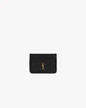 Saint Laurent Niki Card Case In Vintage Leather - Black