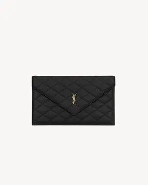 Saint Laurent Paris Pouch In Lambskin - Black