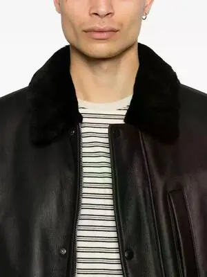 YVES SALOMON Collared Leather Jacket