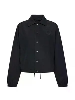 Canada Goose Drawstring Coat With Logo - Black