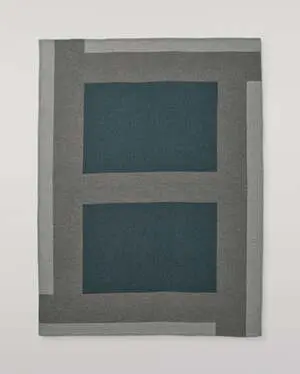 Johnstons Of Elgin Green Geometric Throw - Grey